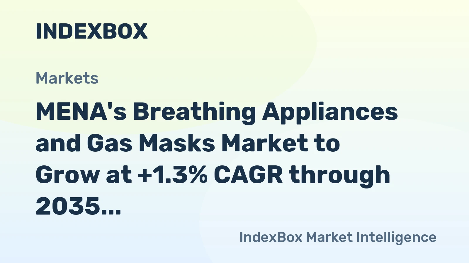 MENA's Breathing Appliances and Gas Masks Market to Grow at +1.3% CAGR through 2035