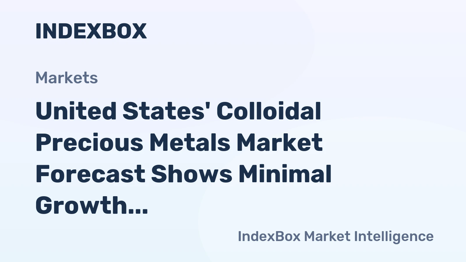 United States' Colloidal Precious Metals Market Forecast Shows Minimal Growth With a +0.1% Volume CAGR Through 2035