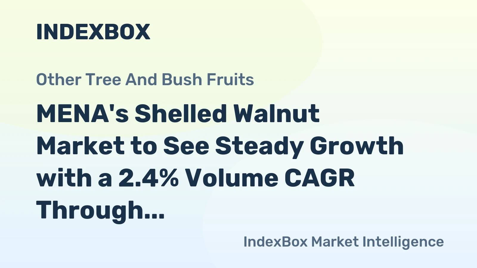 MENA's Shelled Walnut Market to See Steady Growth with a 2.4% Volume CAGR Through 2035