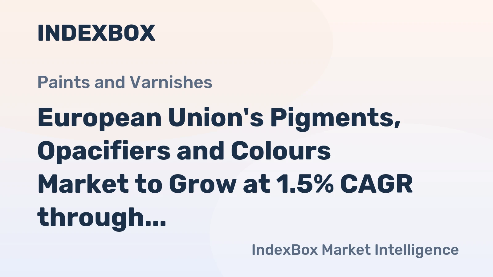 European Union's Pigments, Opacifiers and Colours Market to Grow at 1.5% CAGR through 2035