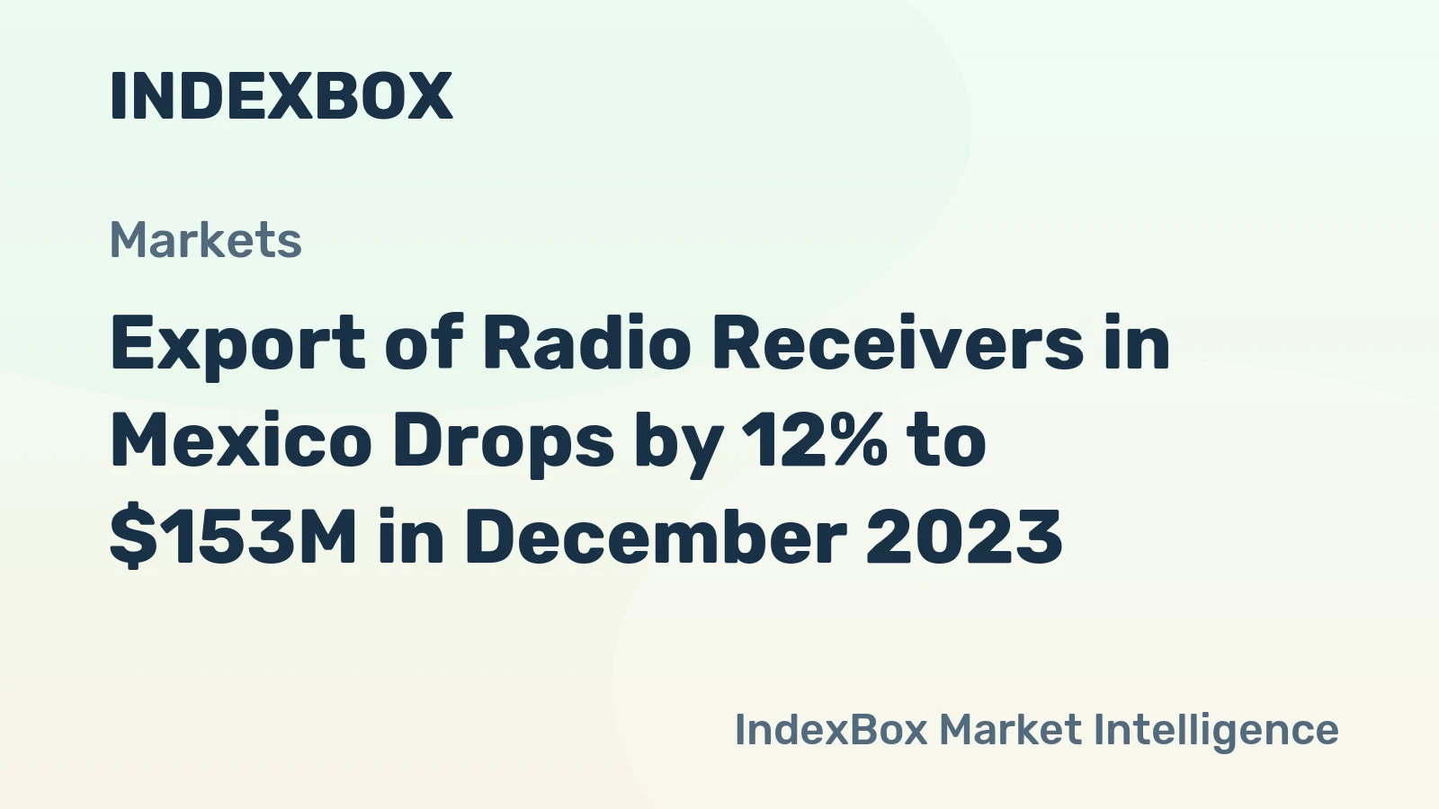 Export of Radio Receivers in Mexico Drops by 12% to $153M in December 2023