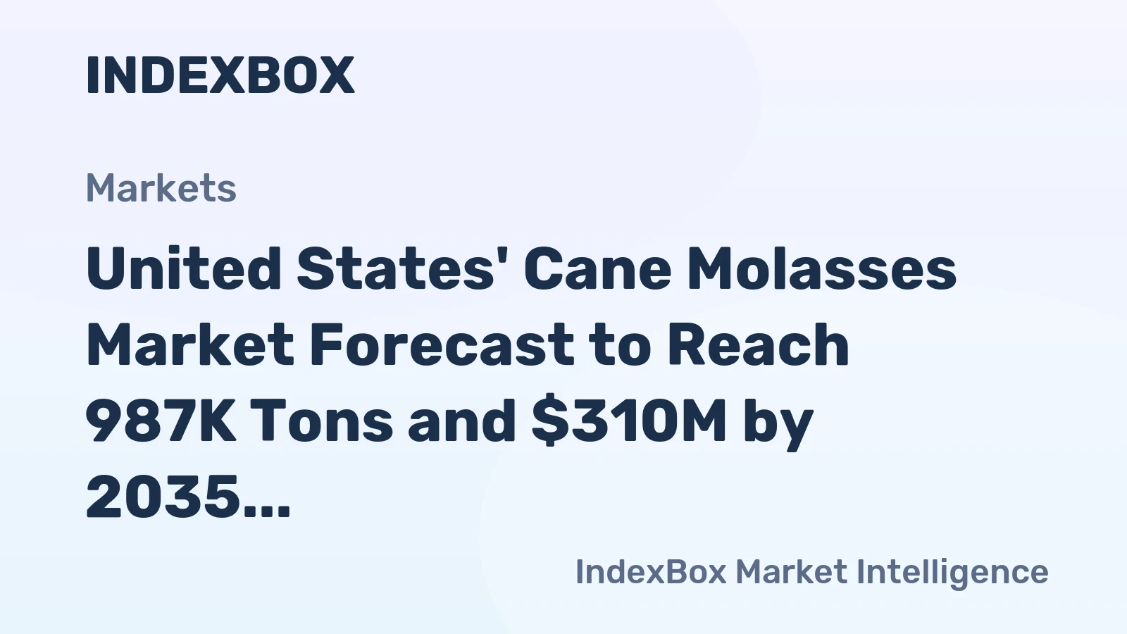 United States' Cane Molasses Market Forecast to Reach 987K Tons and $310M by 2035