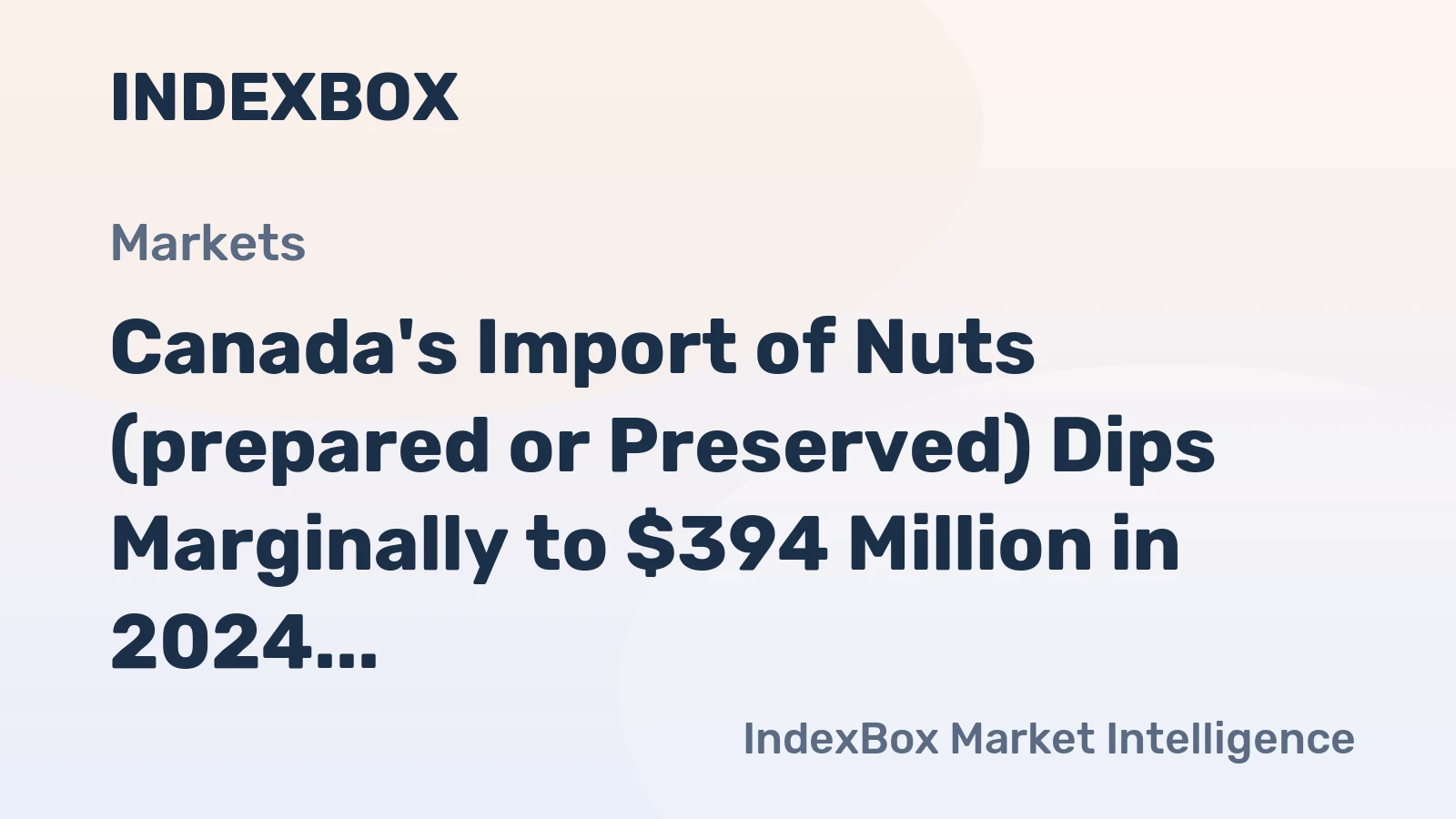 Canada's Import of Nuts (prepared or Preserved) Dips Marginally to $394 Million in 2024