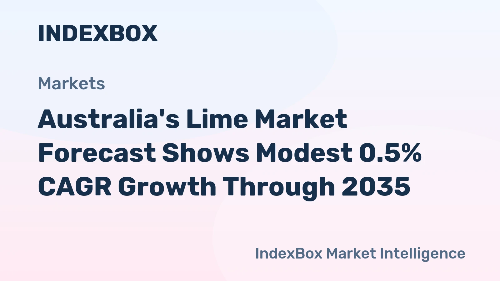 Australia's Lime Market Forecast Shows Modest 0.5% CAGR Growth Through 2035