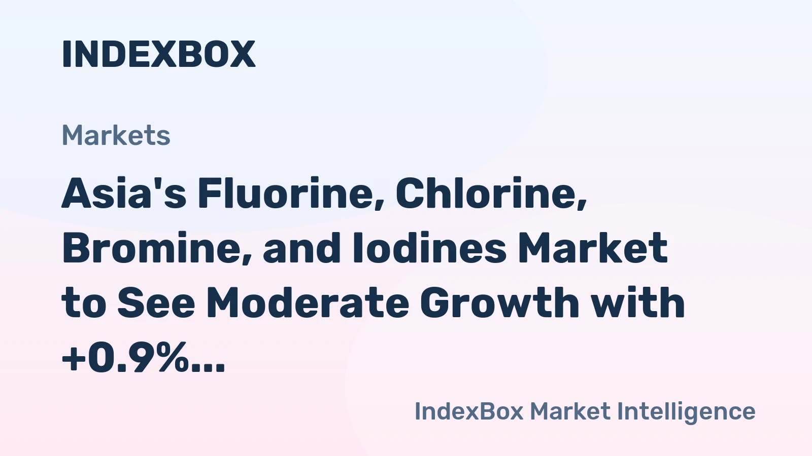 Asia's Fluorine, Chlorine, Bromine, and Iodines Market to See Moderate Growth with +0.9% CAGR from 2024-2035