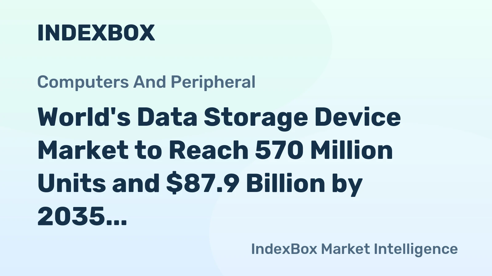 World's Data Storage Device Market to Reach 570 Million Units and $87.9 Billion by 2035