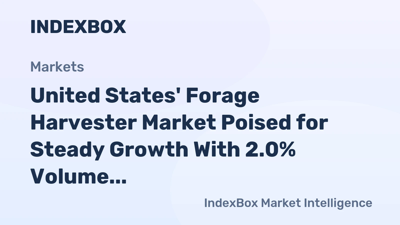 United States' Forage Harvester Market Poised for Steady Growth With 2.0% Volume CAGR Through 2035