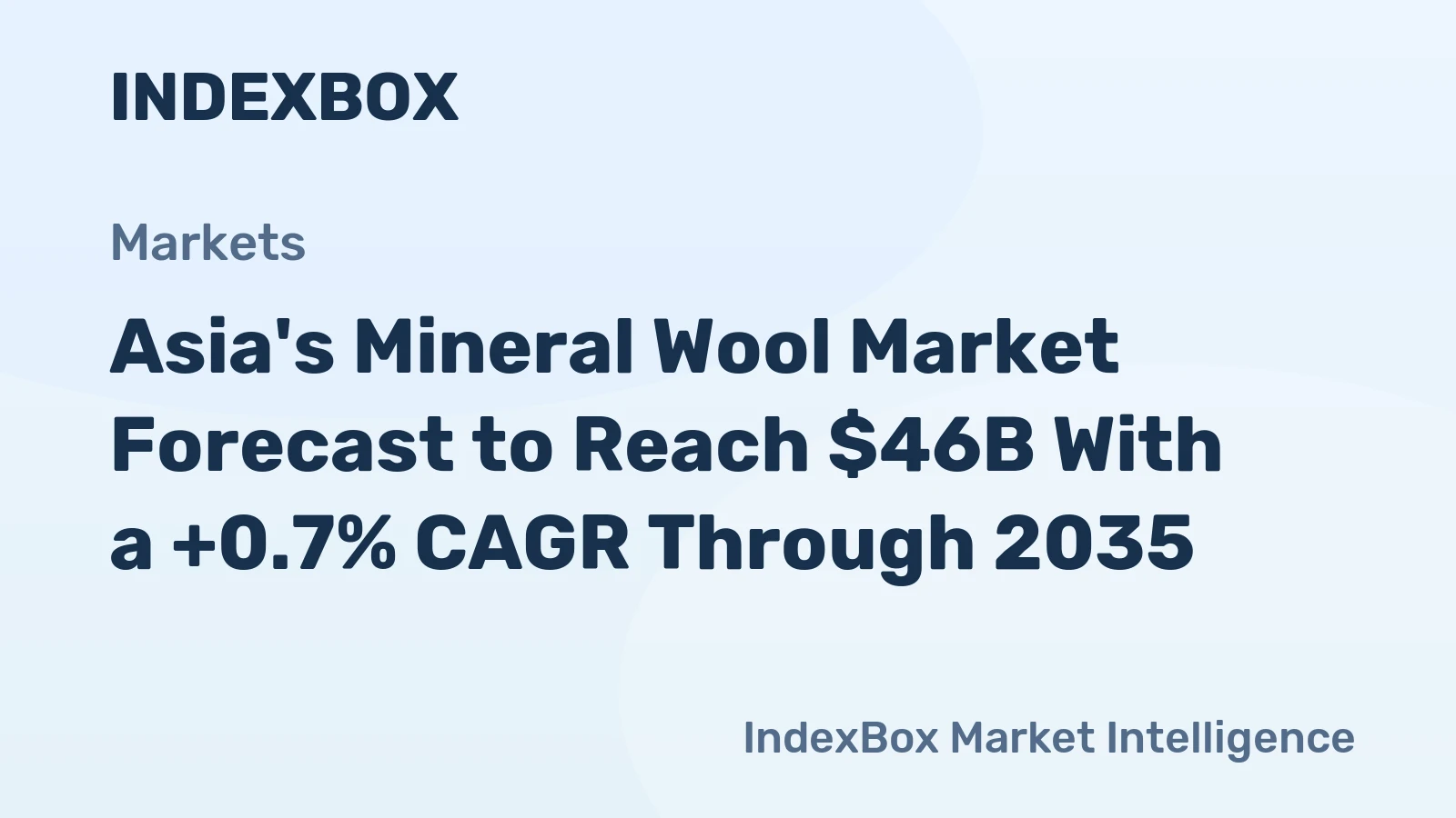 Asia's Mineral Wool Market Forecast to Reach $46B With a +0.7% CAGR Through 2035