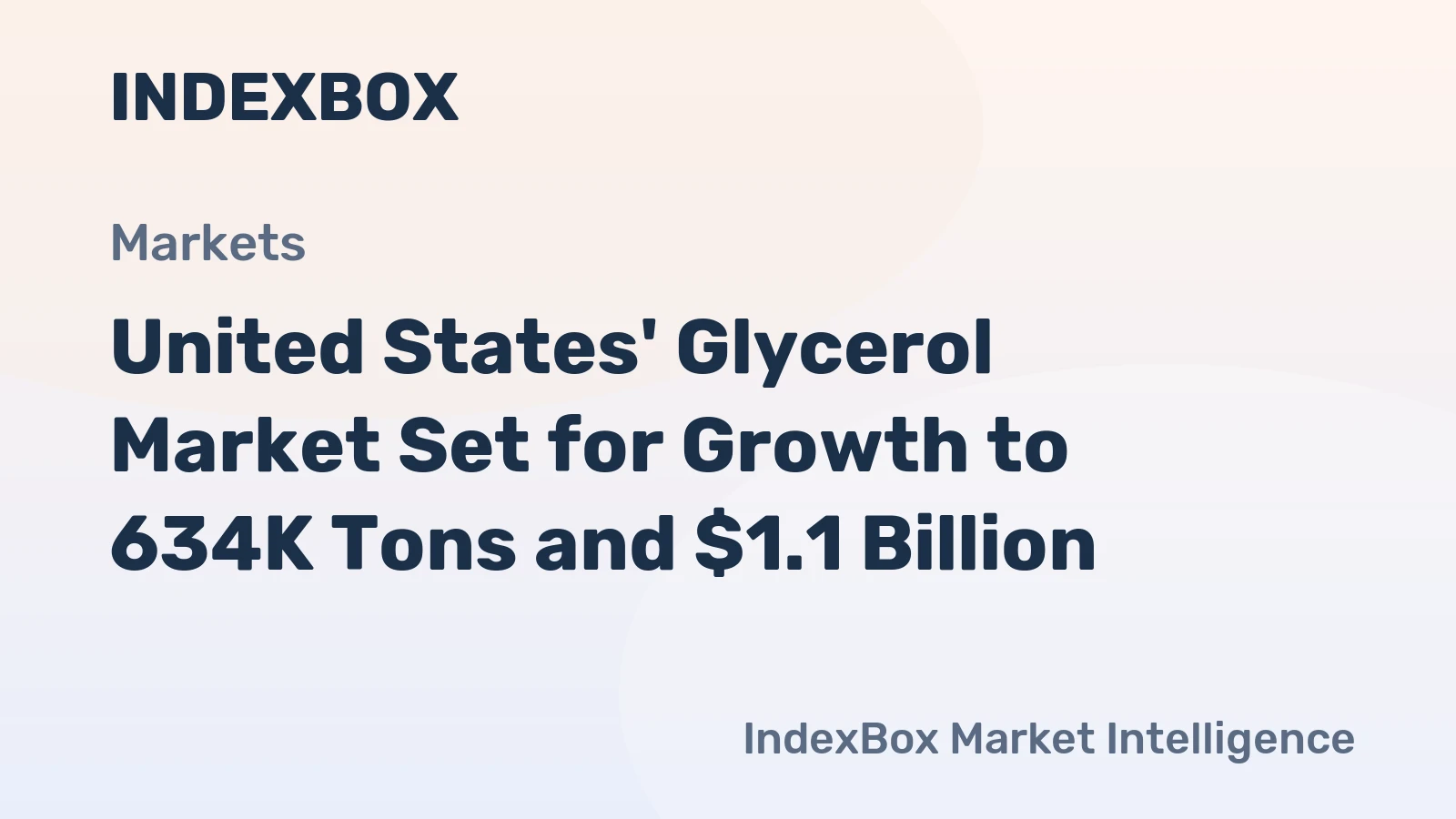 United States' Glycerol Market Set for Growth to 634K Tons and $1.1 Billion