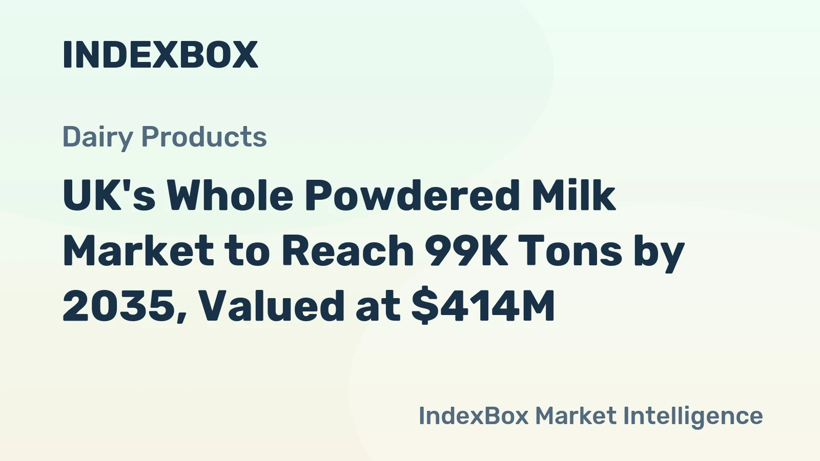 UK's Whole Powdered Milk Market to Reach 99K Tons by 2035, Valued at $414M