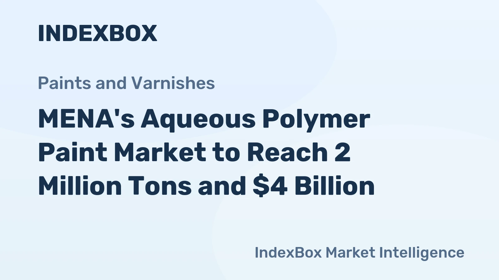 MENA's Aqueous Polymer Paint Market to Reach 2 Million Tons and $4 Billion