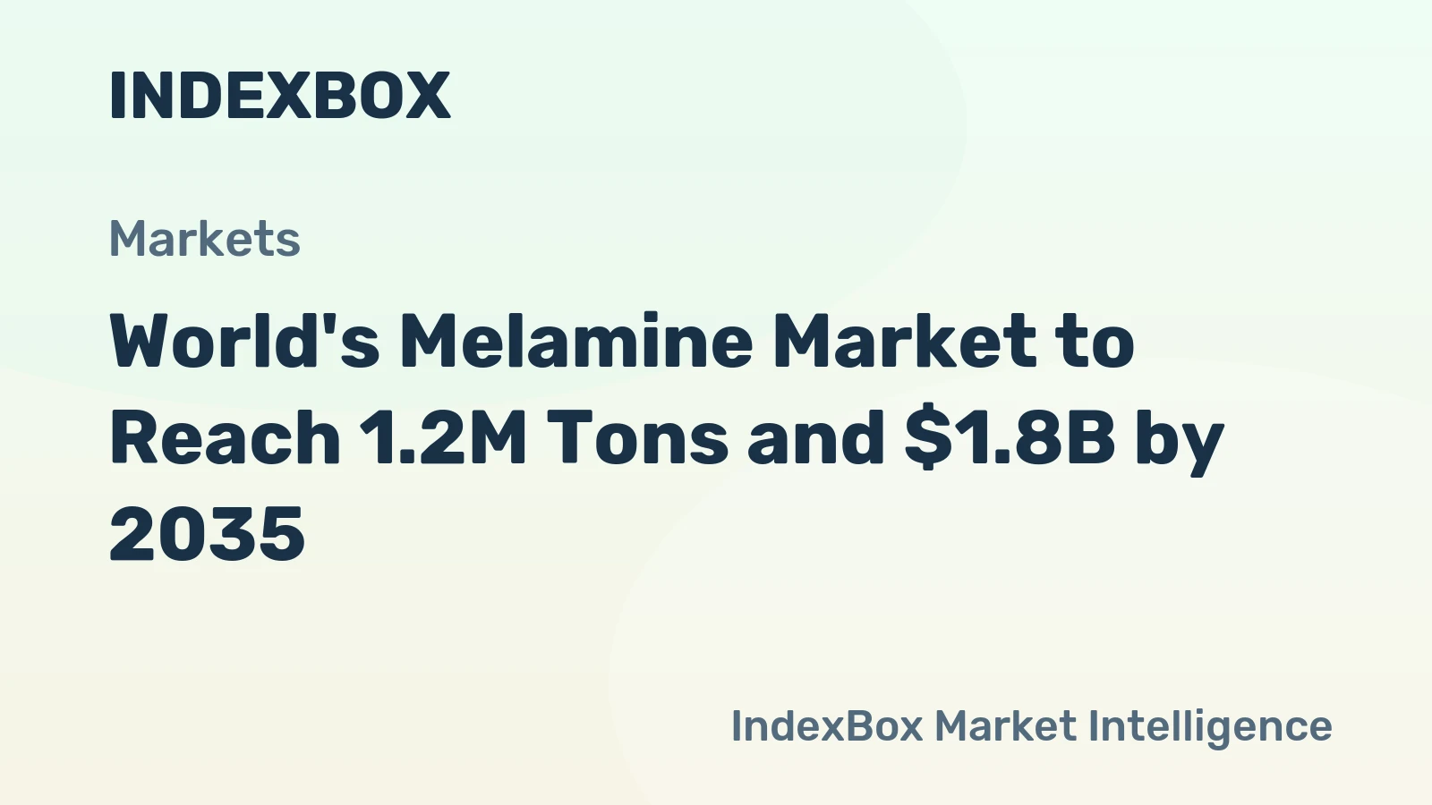 World's Melamine Market to Reach 1.2M Tons and $1.8B by 2035