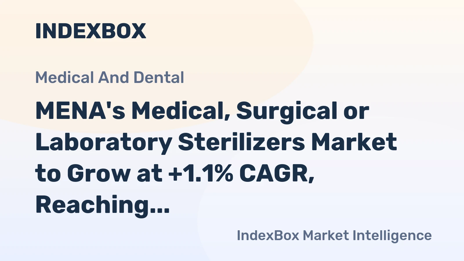 MENA's Medical, Surgical or Laboratory Sterilizers Market to Grow at +1.1% CAGR, Reaching $759M by 2035