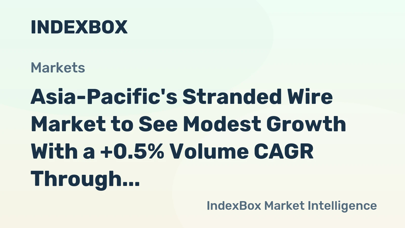 Asia-Pacific's Stranded Wire Market to See Modest Growth With a +0.5% Volume CAGR Through 2035