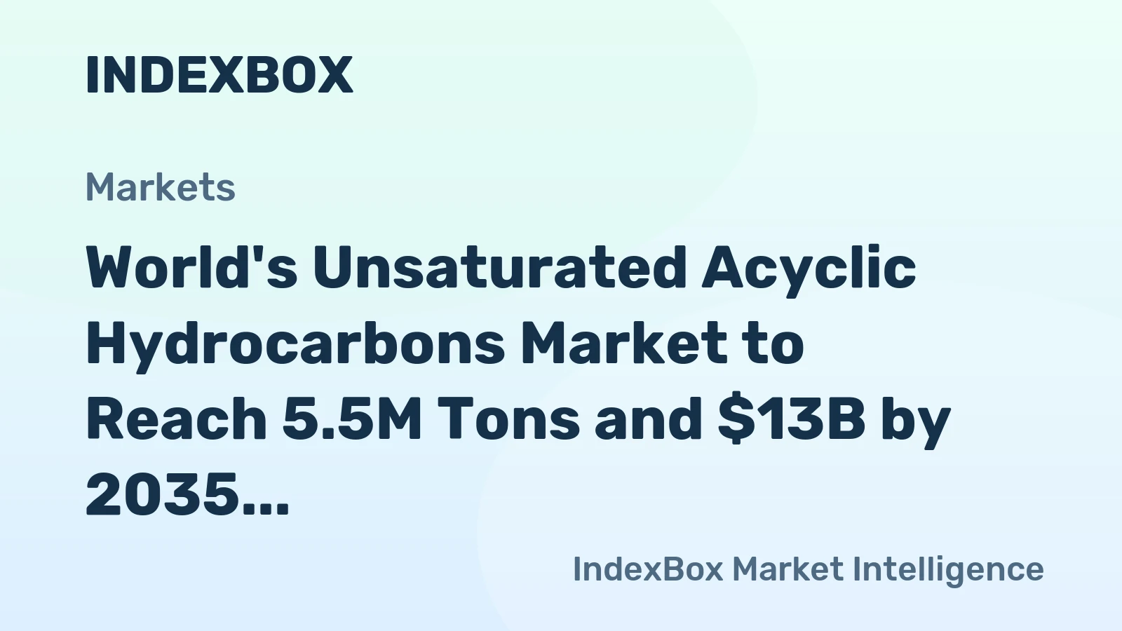 World's Unsaturated Acyclic Hydrocarbons Market to Reach 5.5M Tons and $13B by 2035