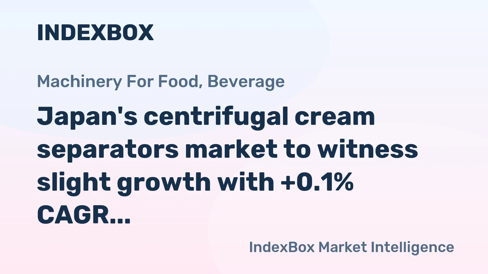 Japan's centrifugal cream separators market to witness slight growth with +0.1% CAGR over the next decade