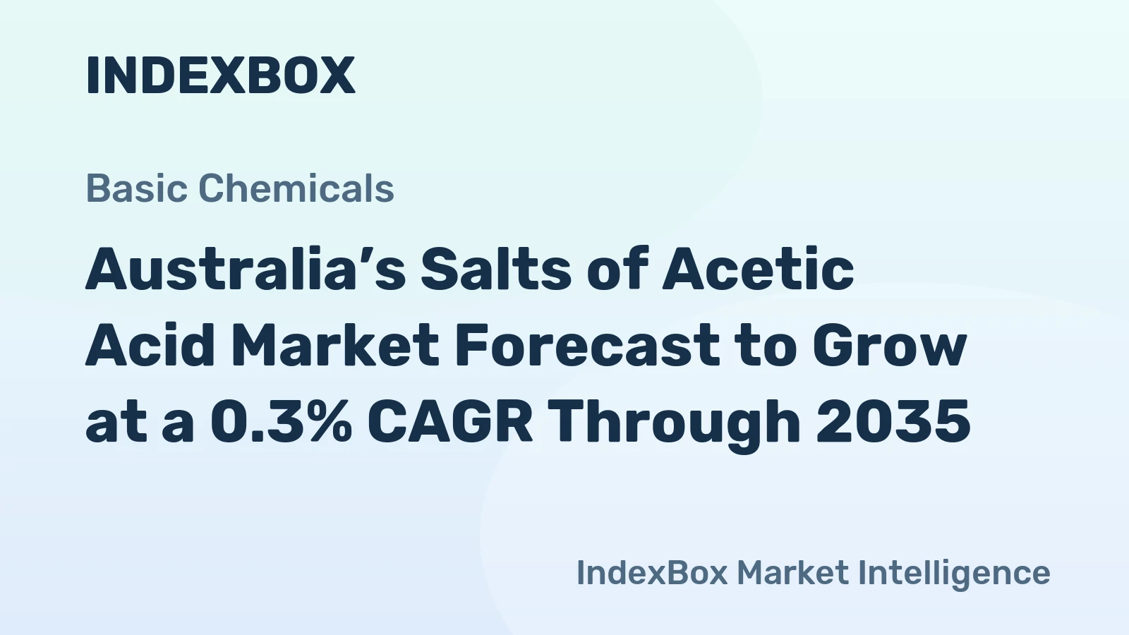 Australia’s Salts of Acetic Acid Market Forecast to Grow at a 0.3% CAGR Through 2035