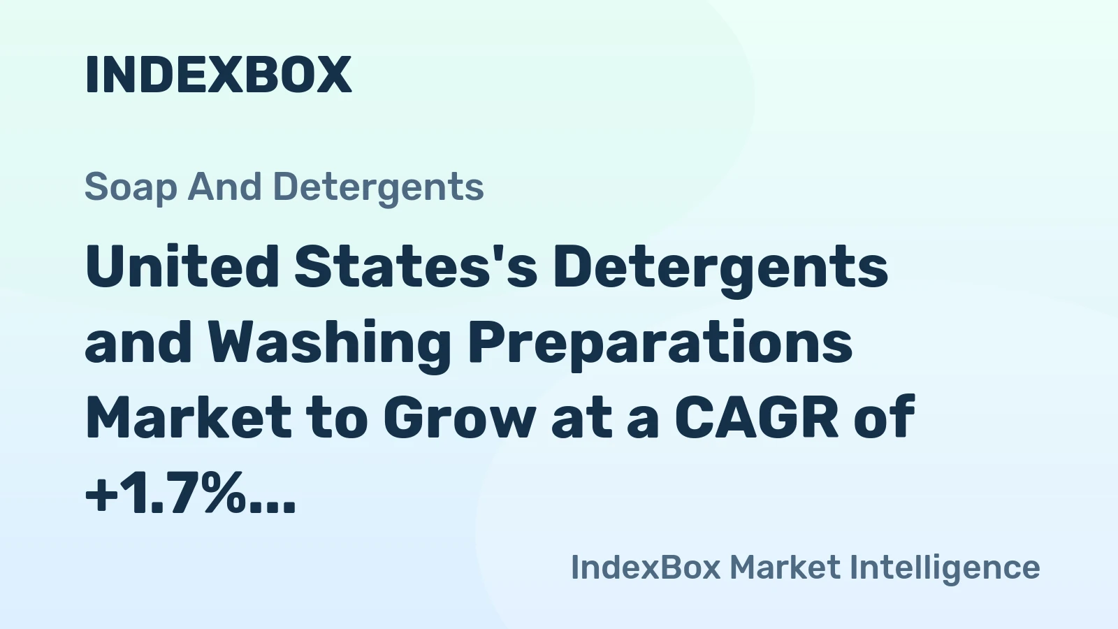 United States's Detergents and Washing Preparations Market to Grow at a CAGR of +1.7% from 2024 to 2035
