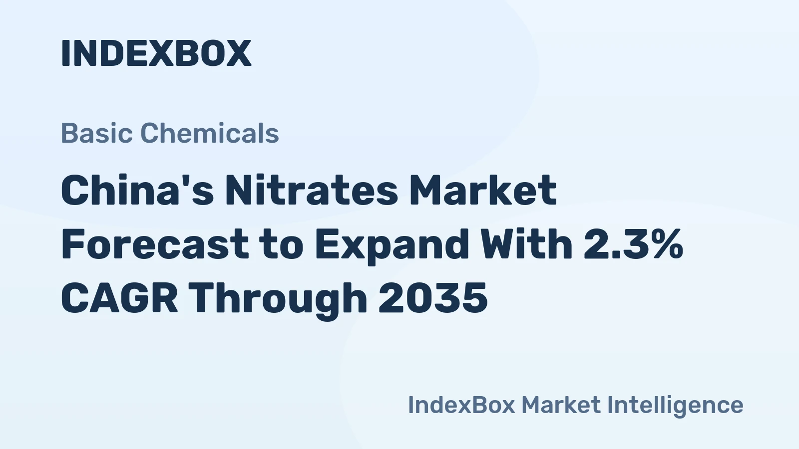 China's Nitrates Market Forecast to Expand With 2.3% CAGR Through 2035