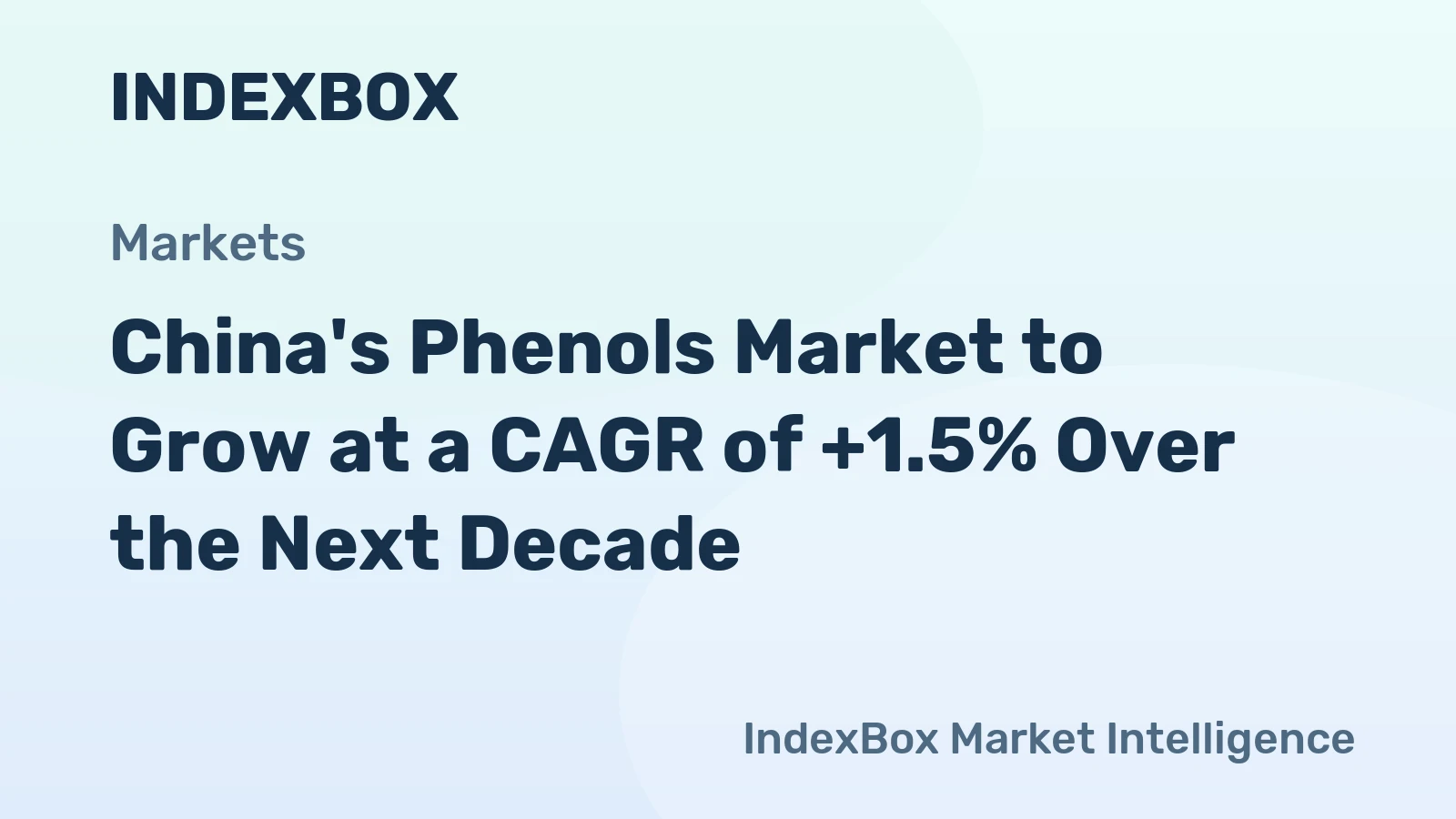 China's Phenols Market to Grow at a CAGR of +1.5% Over the Next Decade