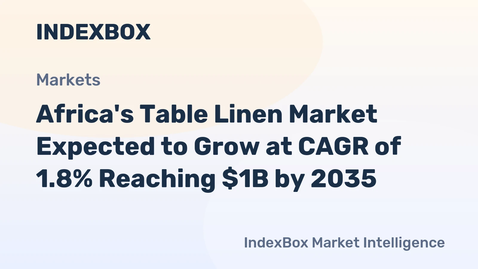 Africa's Table Linen Market Expected to Grow at CAGR of 1.8% Reaching $1B by 2035