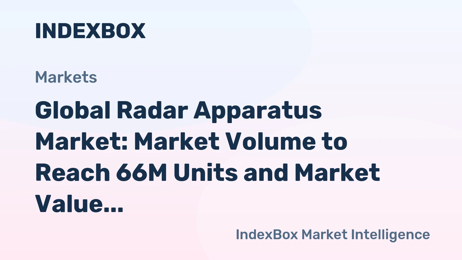 Global Radar Apparatus Market: Market Volume to Reach 66M Units and Market Value to Hit $131.2B by 2035