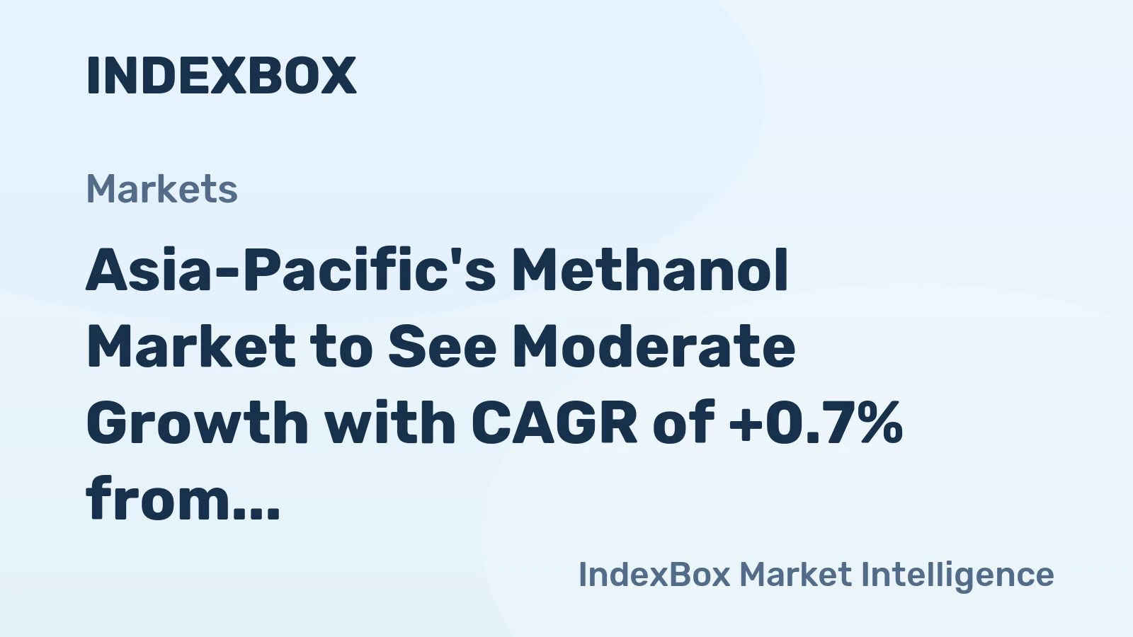 Asia-Pacific's Methanol Market to See Moderate Growth with CAGR of +0.7% from 2024 to 2035