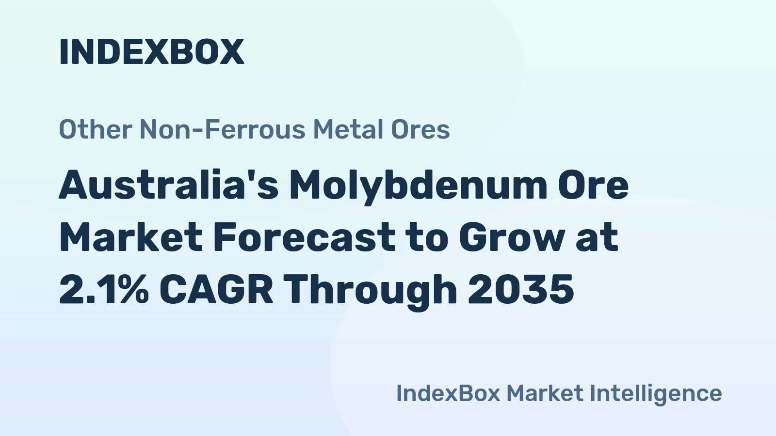 Australia's Molybdenum Ore Market Forecast to Grow at 2.1% CAGR Through 2035