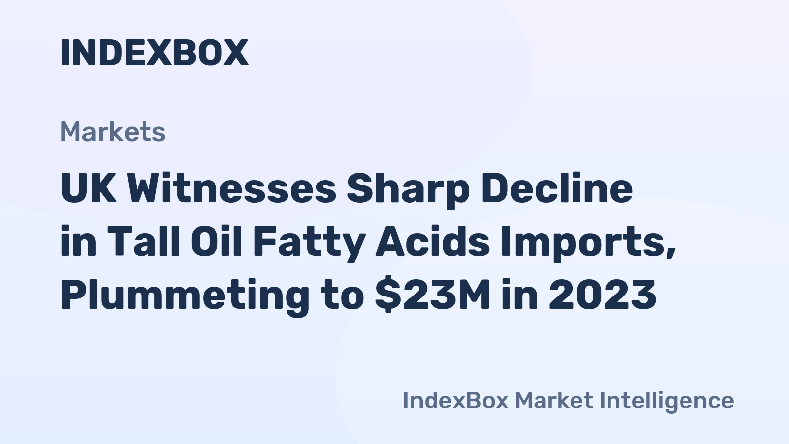 UK Witnesses Sharp Decline in Tall Oil Fatty Acids Imports, Plummeting to $23M in 2023