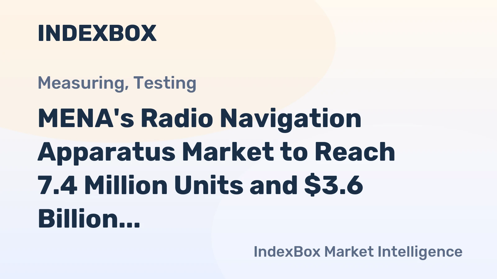 MENA's Radio Navigation Apparatus Market to Reach 7.4 Million Units and $3.6 Billion by 2035