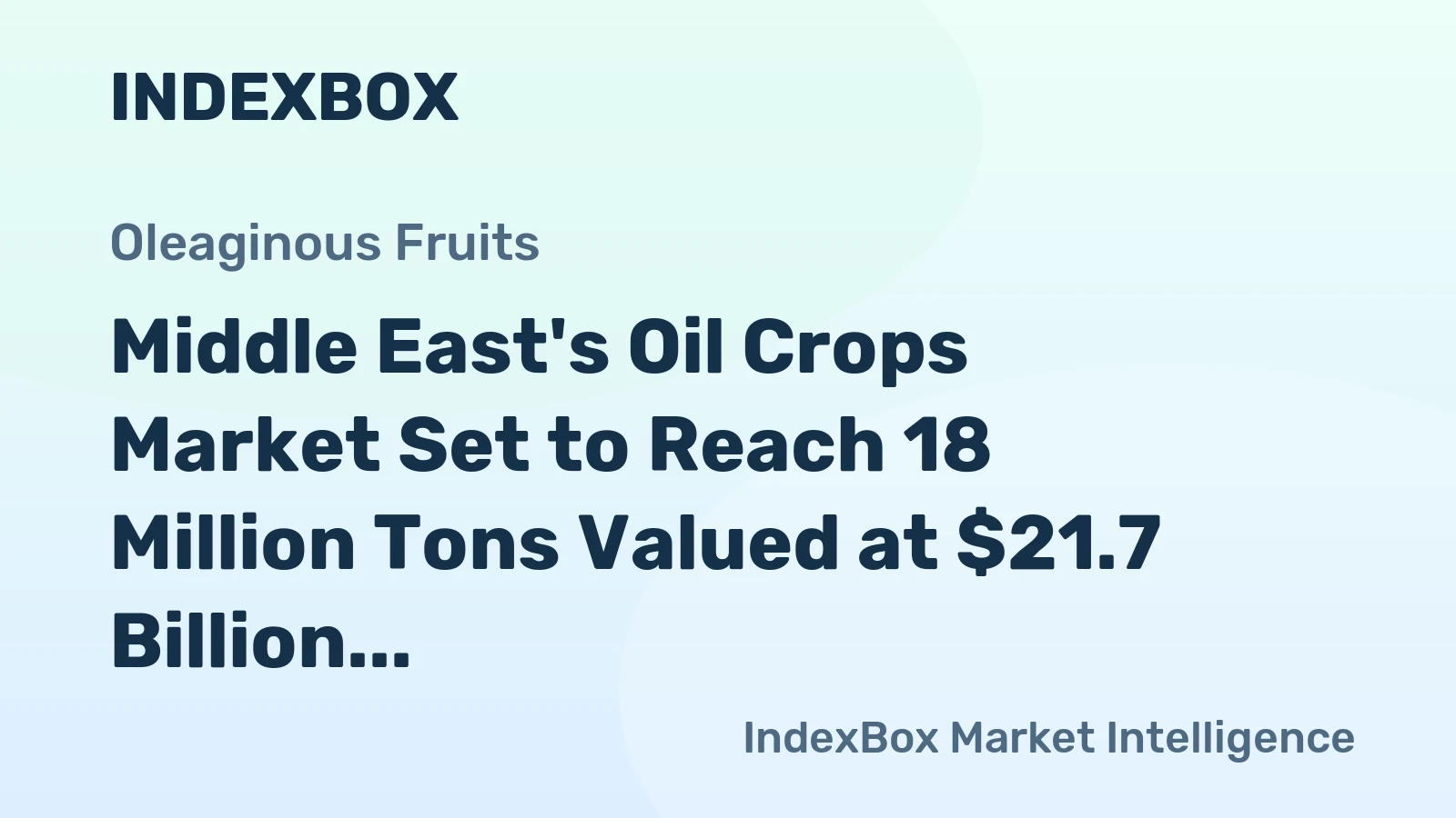 Middle East's Oil Crops Market Set to Reach 18 Million Tons Valued at $21.7 Billion by 2035