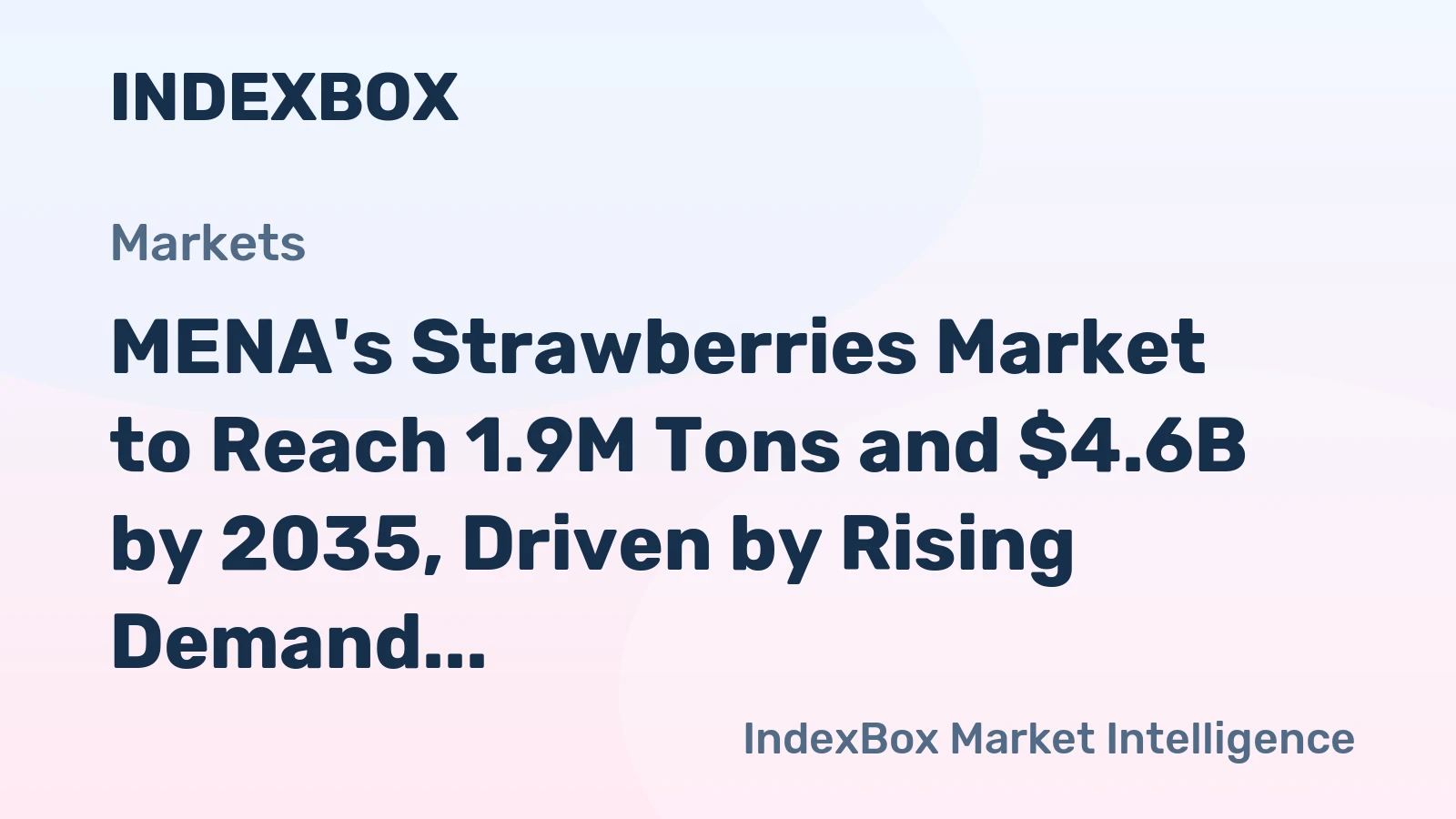 MENA's Strawberries Market to Reach 1.9M Tons and $4.6B by 2035, Driven by Rising Demand