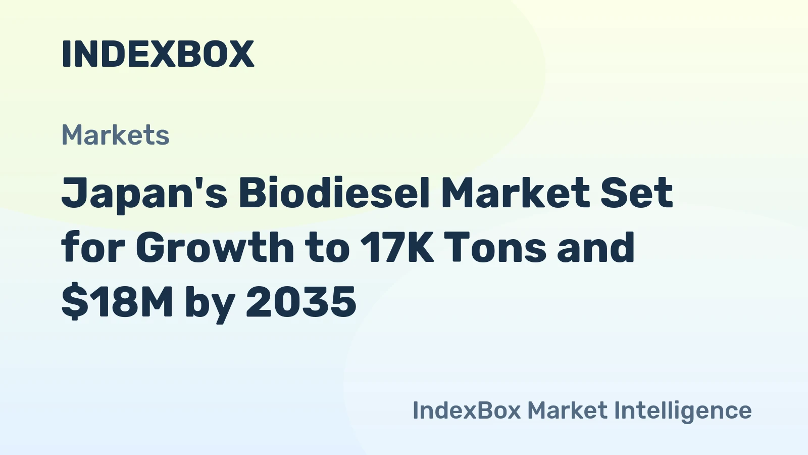 Japan's Biodiesel Market Set for Growth to 17K Tons and $18M by 2035