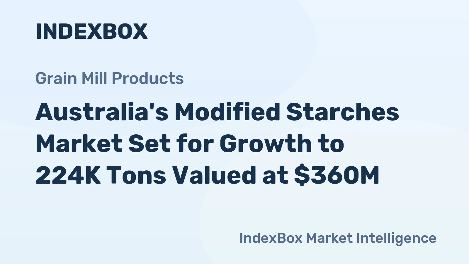Australia's Modified Starches Market Set for Growth to 224K Tons Valued at $360M