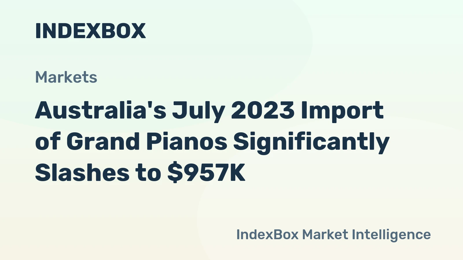 Australia's July 2023 Import of Grand Pianos Significantly Slashes to $957K