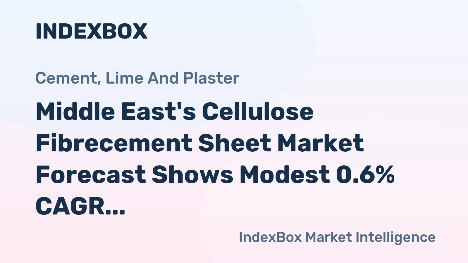 Middle East's Cellulose Fibrecement Sheet Market Forecast Shows Modest 0.6% CAGR Growth Through 2035