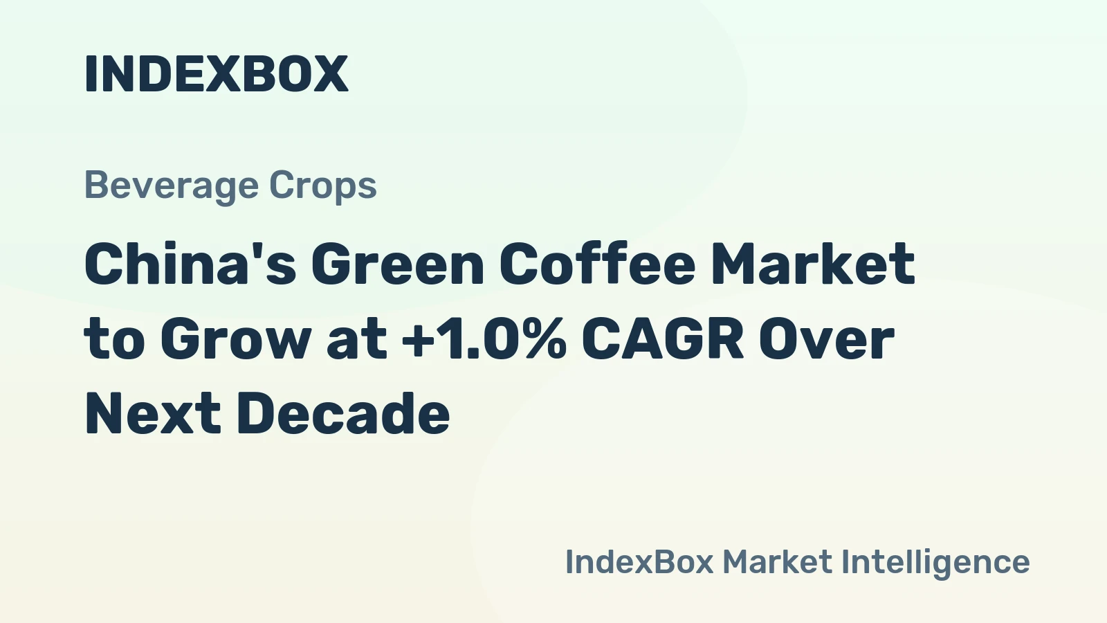 China's Green Coffee Market to Grow at +1.0% CAGR Over Next Decade