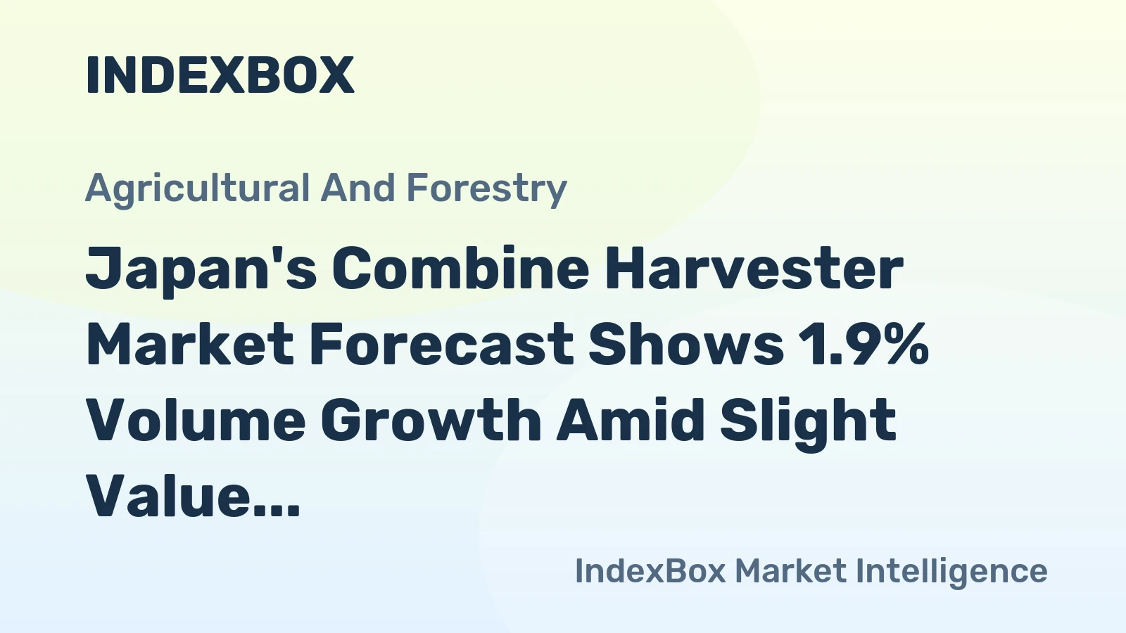 Japan's Combine Harvester Market Forecast Shows 1.9% Volume Growth Amid Slight Value Decline