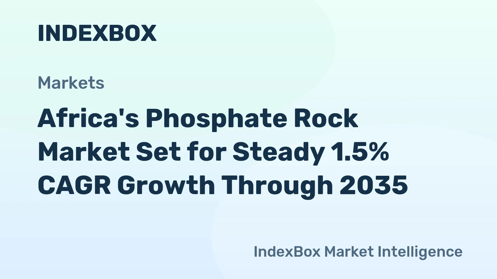 Africa's Phosphate Rock Market Set for Steady 1.5% CAGR Growth Through 2035
