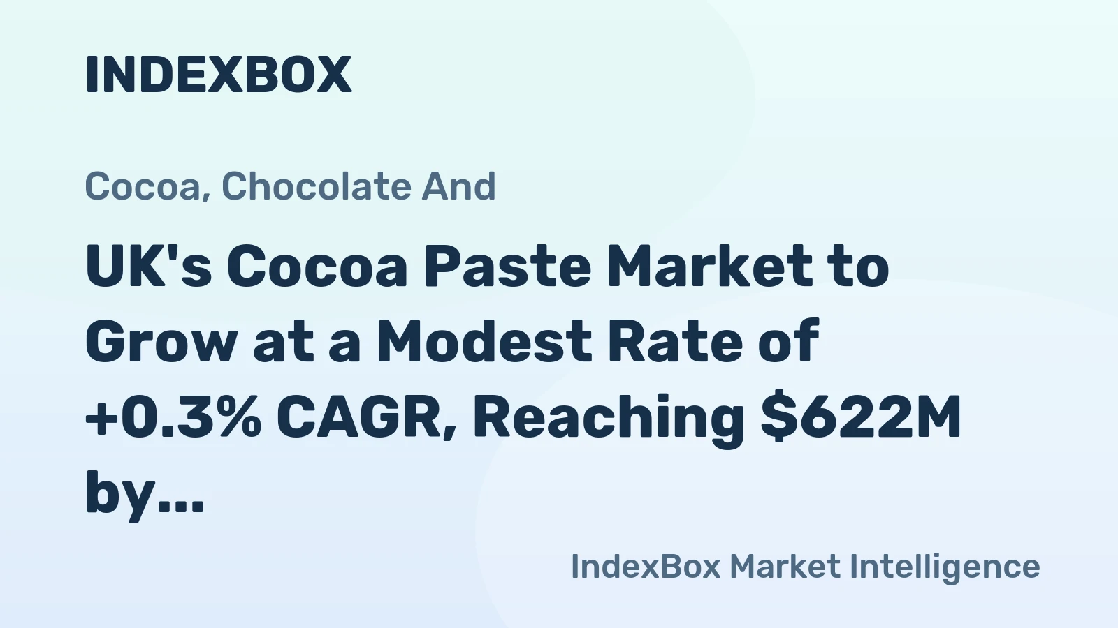 UK's Cocoa Paste Market to Grow at a Modest Rate of +0.3% CAGR, Reaching $622M by 2035