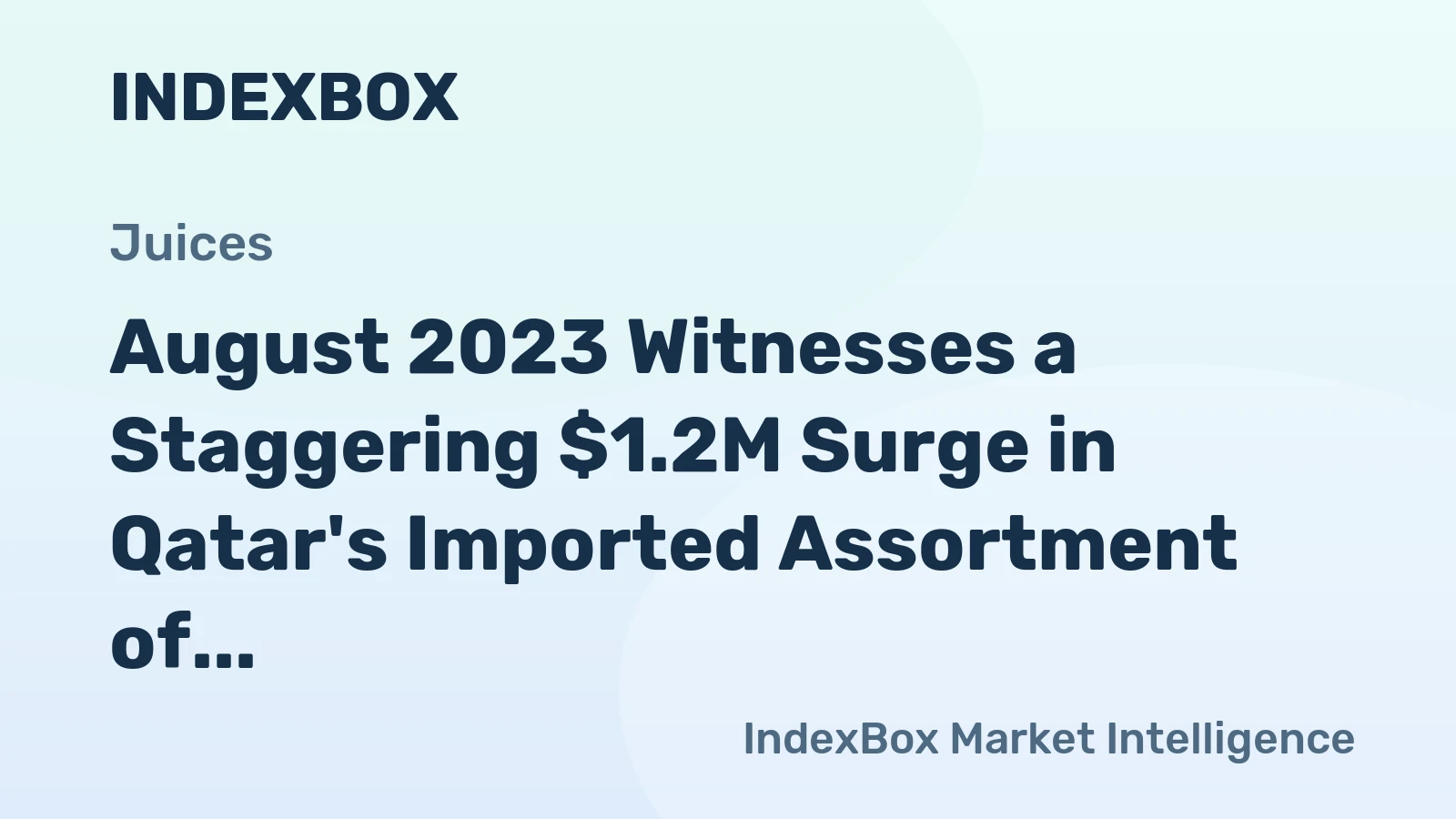 August 2023 Witnesses a Staggering $1.2M Surge in Qatar's Imported Assortment of Juices