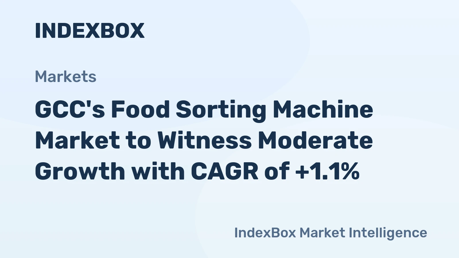 GCC's Food Sorting Machine Market to Witness Moderate Growth with CAGR of +1.1%