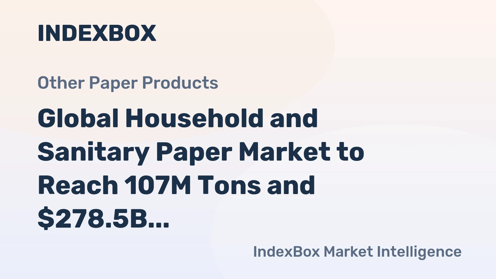 Global Household and Sanitary Paper Market to Reach 107M Tons and $278.5B by 2035