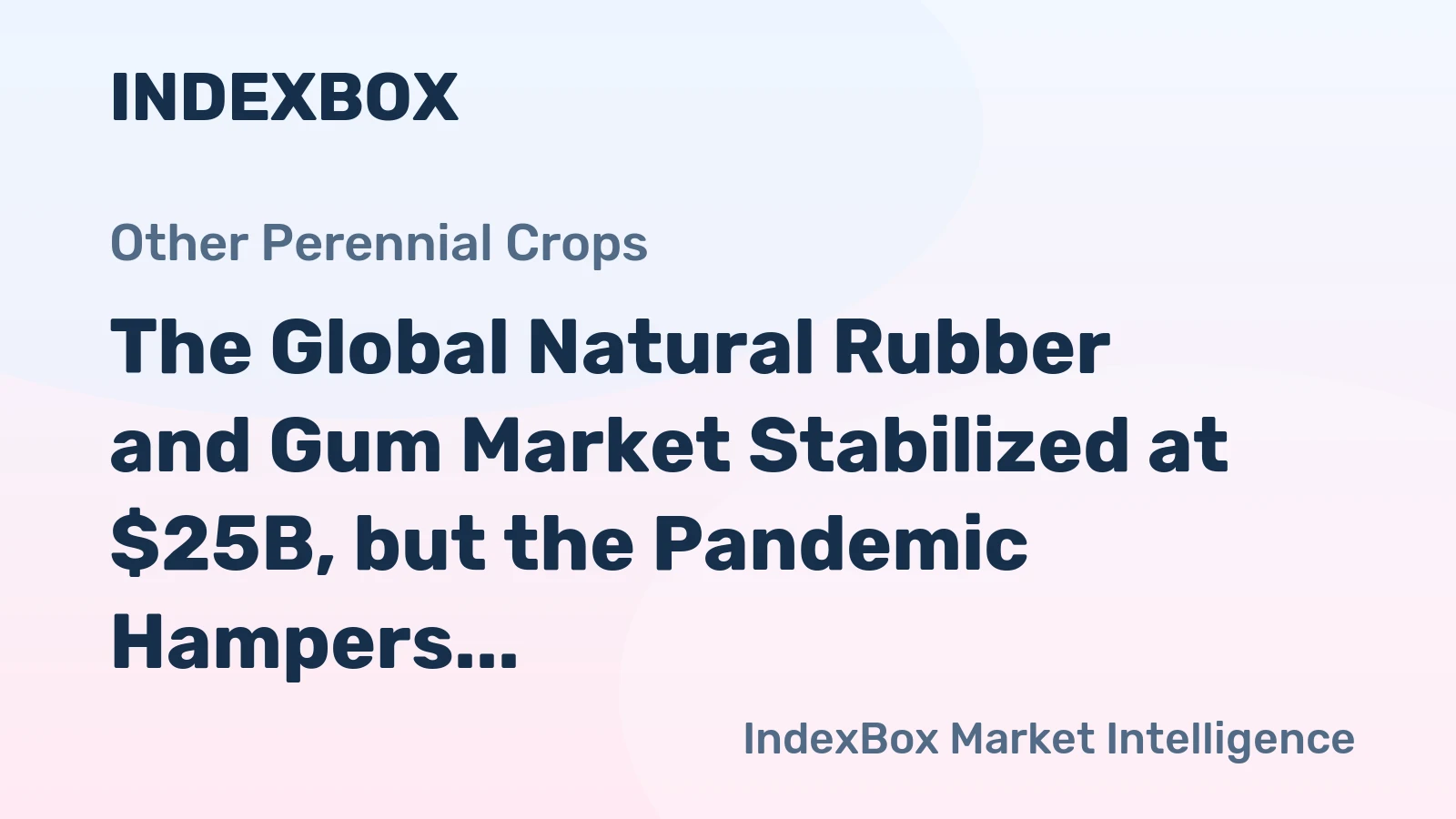 The Global Natural Rubber and Gum Market Stabilized at $25B, but the Pandemic Hampers Resuming the Growth