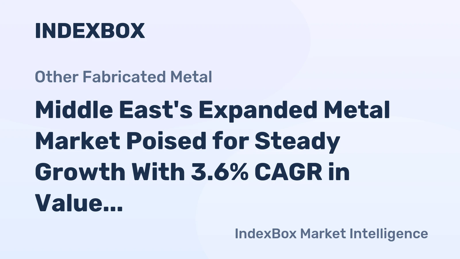 Middle East's Expanded Metal Market Poised for Steady Growth With 3.6% CAGR in Value