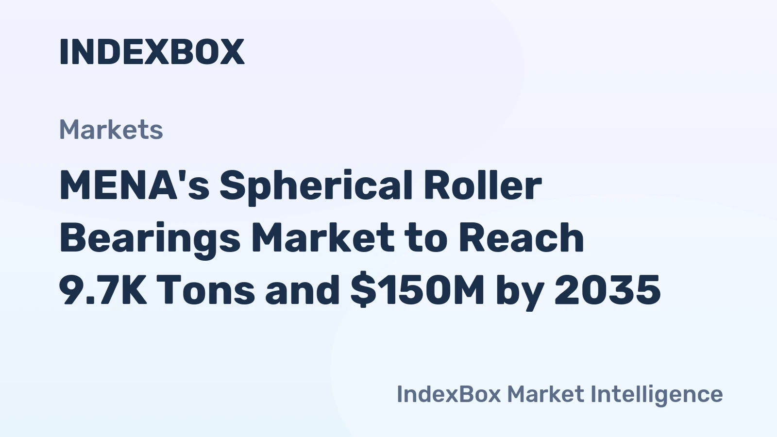 MENA's Spherical Roller Bearings Market to Reach 9.7K Tons and $150M by 2035