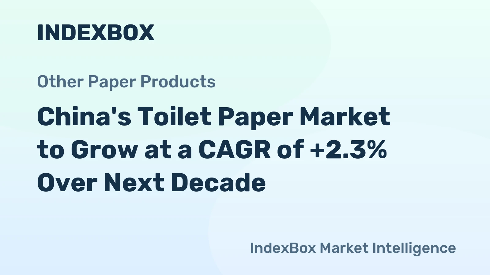 China's Toilet Paper Market to Grow at a CAGR of +2.3% Over Next Decade