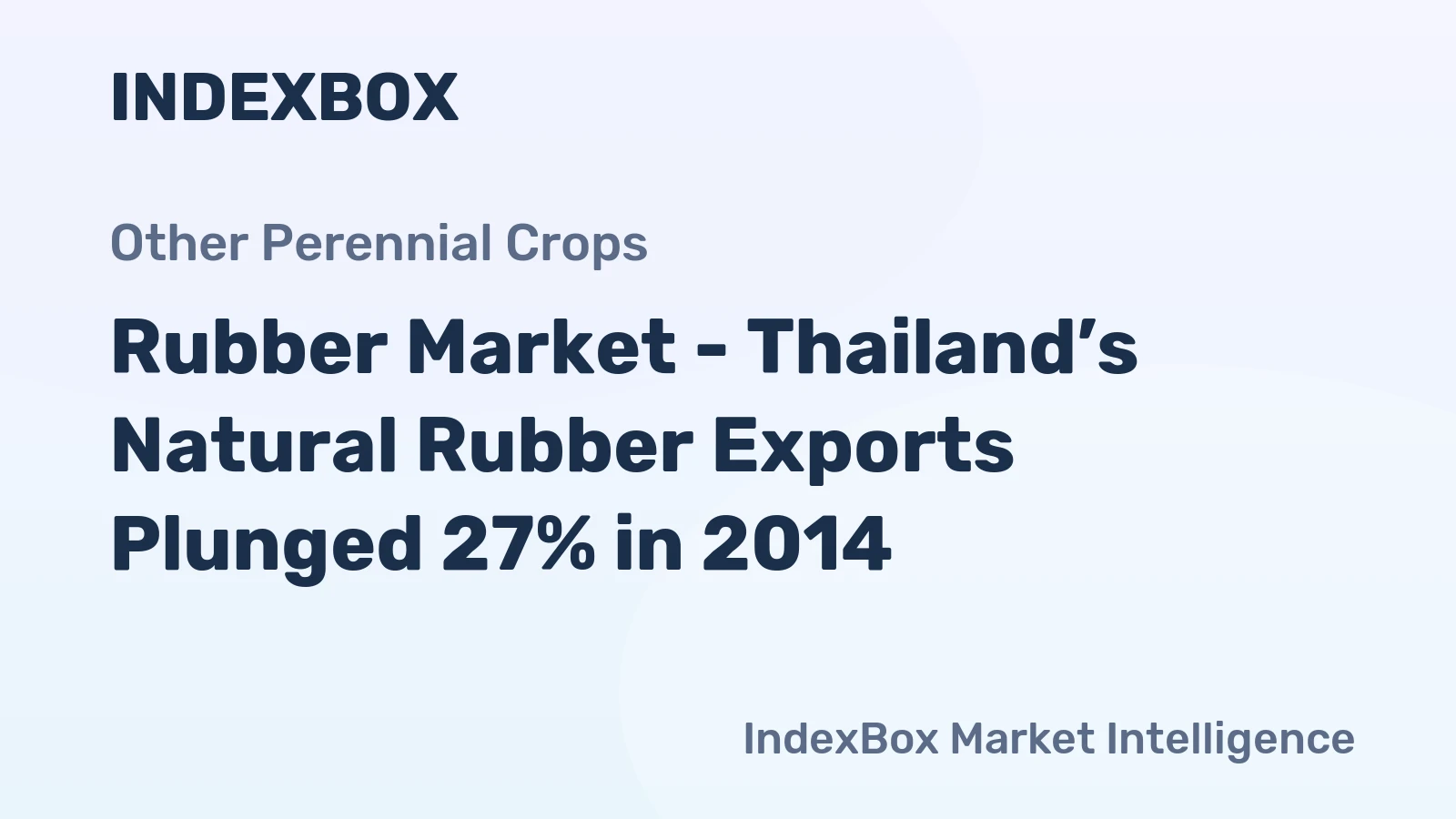 Rubber Market - Thailand’s Natural Rubber Exports Plunged 27% in 2014