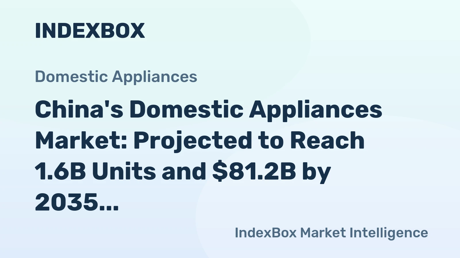 China's Domestic Appliances Market: Projected to Reach 1.6B Units and $81.2B by 2035