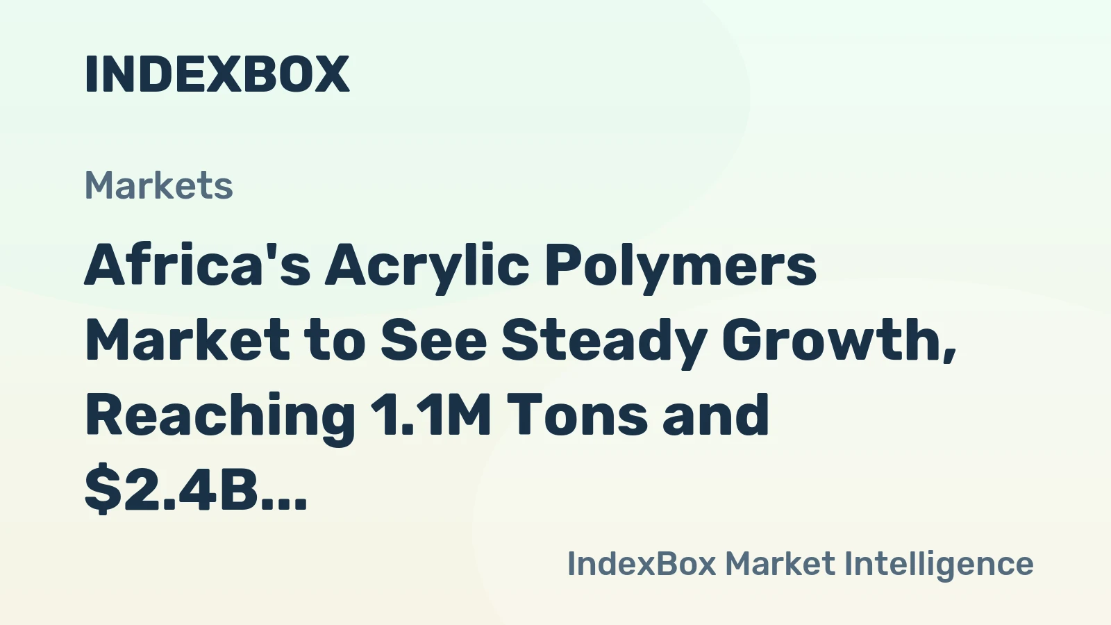 Africa's Acrylic Polymers Market to See Steady Growth, Reaching 1.1M Tons and $2.4B by 2035